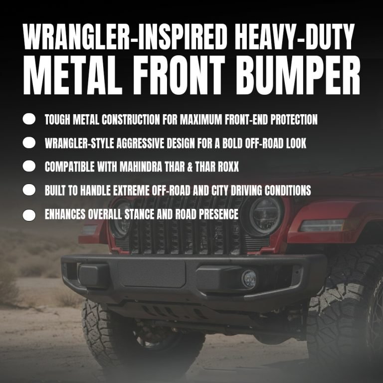 Mahindra Thar & Thar ROXX Front Wrangler Style Metal Bumper - ROAVION ...
