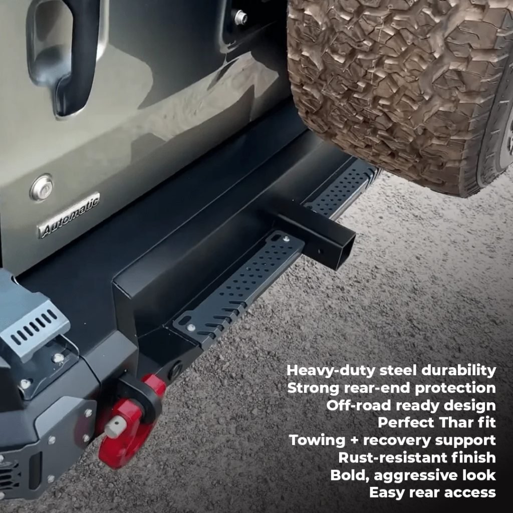 Proman Rear Bumper For Mahindra Thar with Tyre Carrier - ROAVION ...