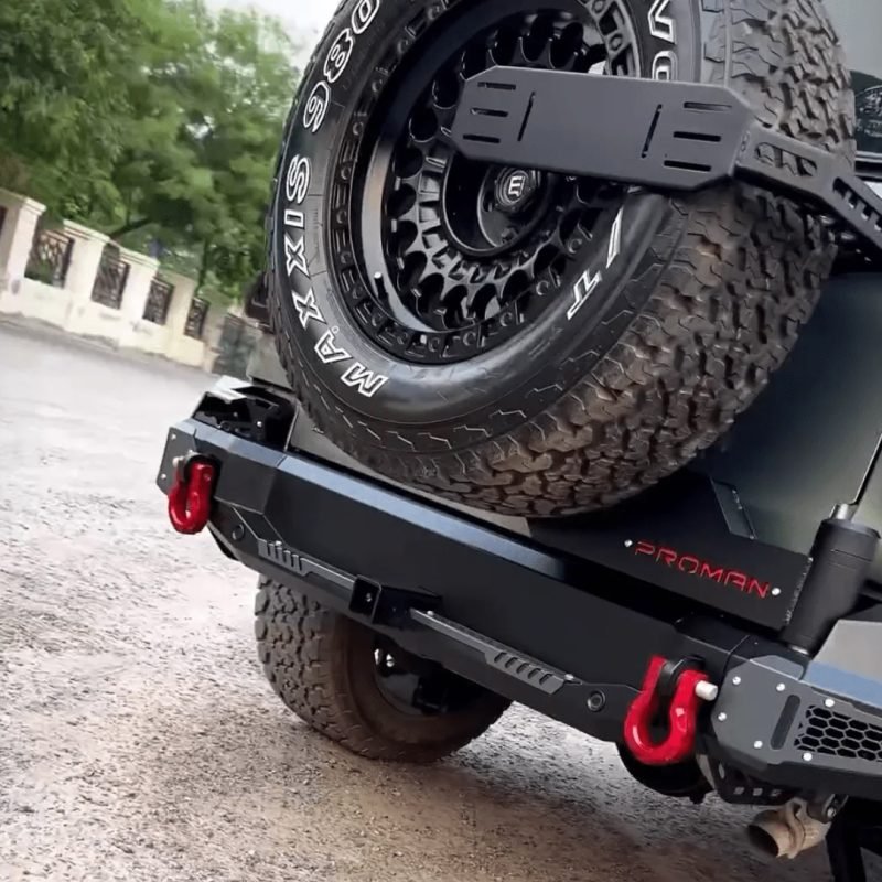 Proman Rear Bumper For Mahindra Thar with Tyre Carrier - ROAVION ...