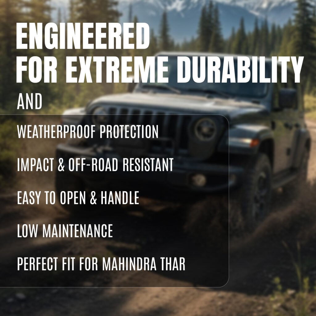 Mahindra Thar Stepney Cover with Linex Coating and Metal Handle ...