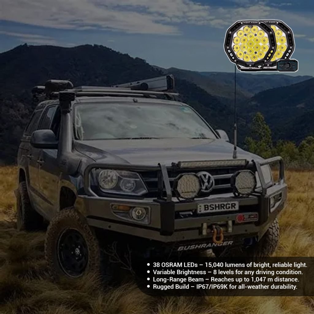 Bushranger Night Hawk VLI 7″ LED Driving Light Kit - ROAVION - Powered ...