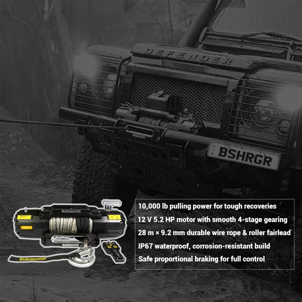 Bushranger REVO Winch 10000lb Wire - ROAVION - Powered by AutoBacs India