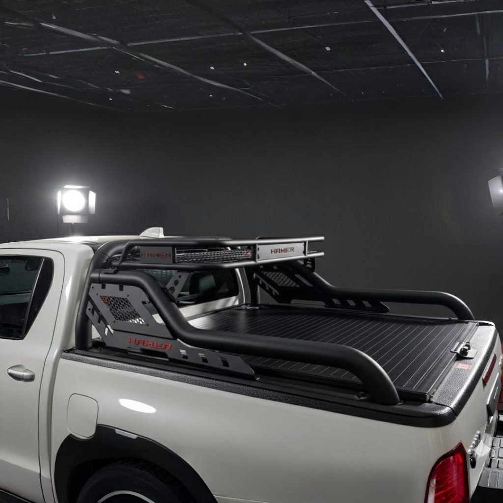 Hamer Titanium Roll Bar with Lunar Style Roof Rack for Toyota Hilux and ...