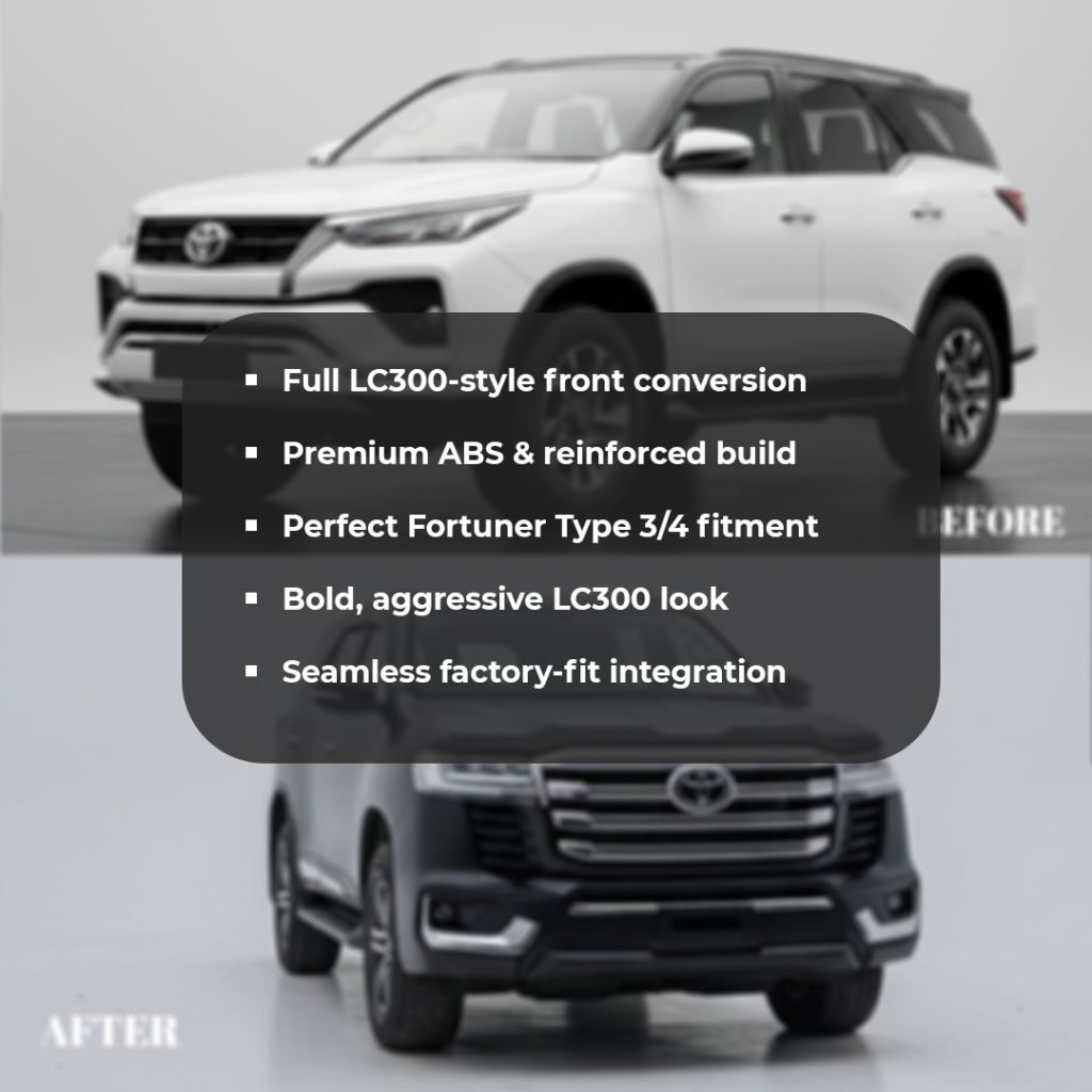 Toyota Fortuner Type 3/4 to LC300 Front Conversion Kit - ROAVION ...