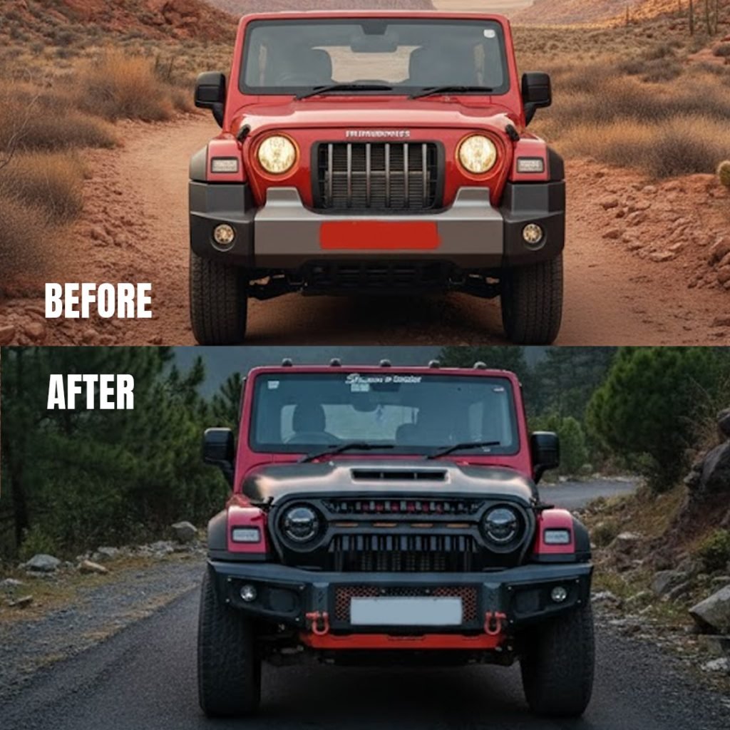 Wrangler style hood for mahindra thar and thar roxx - ROAVION - Powered ...