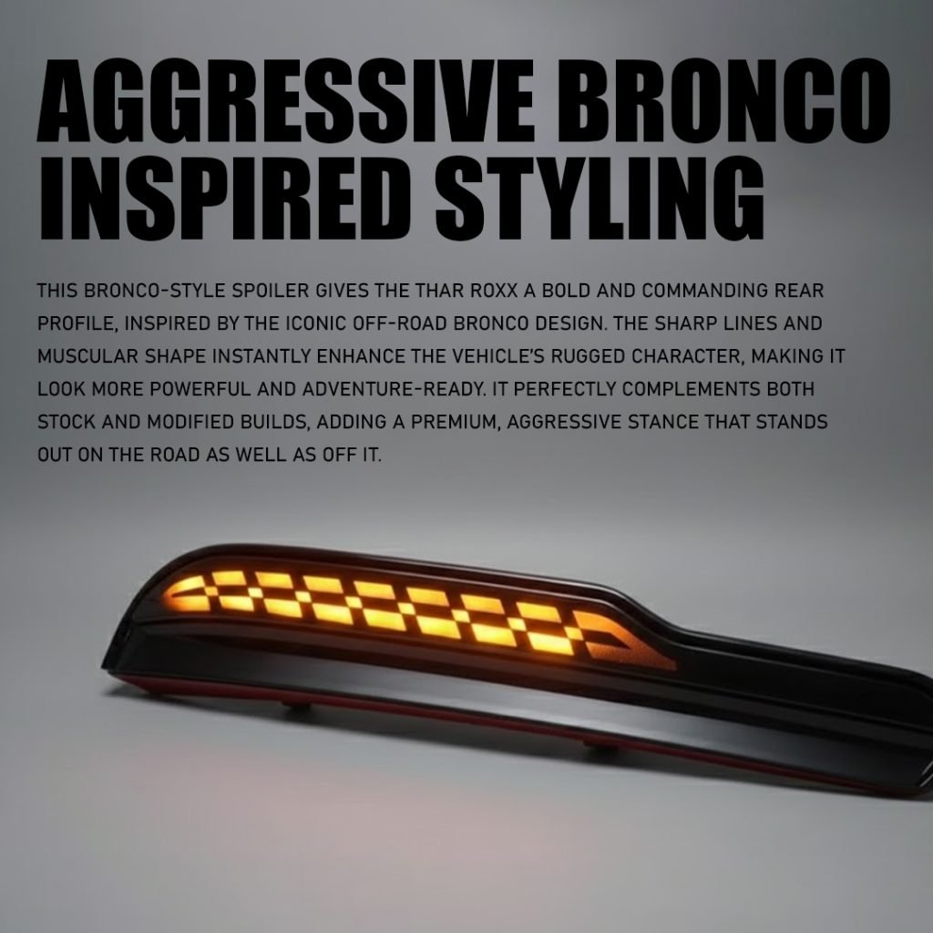 New Bronco Plus Spoiler for Thar Roxx with LED Brake Light - ROAVION ...